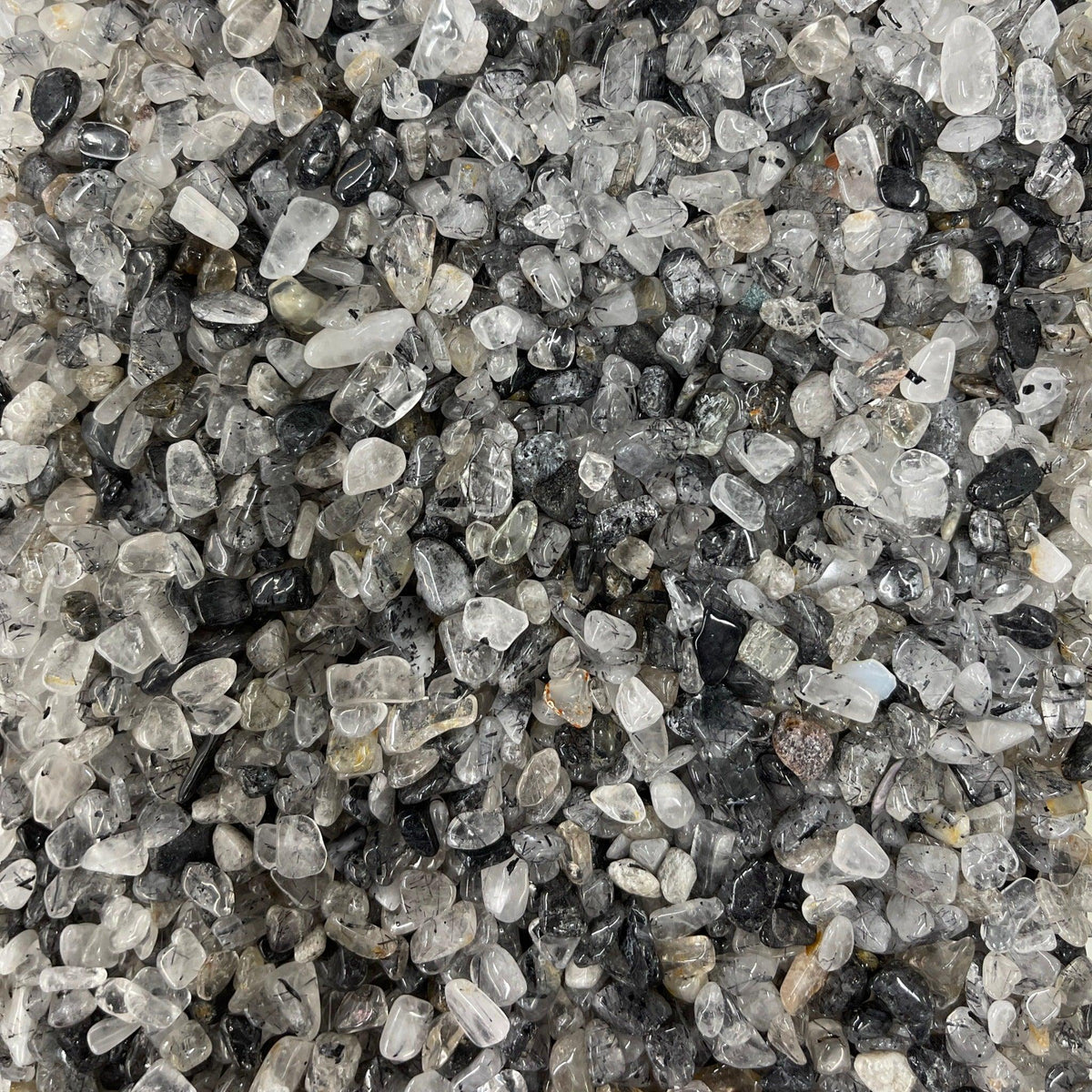 Black Tourmalated Quartz Chips – Natural Collective LLC