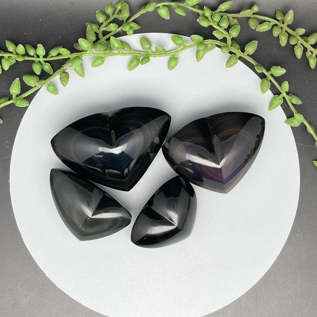 Rainbow Obsidian Hearts – Natural Collective LLC